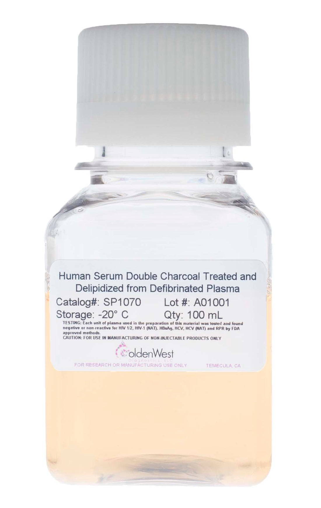 Human Serum Double Charcoal Treated and Delipidized from Defibrinated